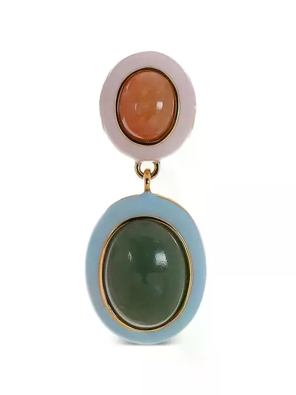 LIZZIE FORTUNATO Aventurine Papaya Earrings - Gold