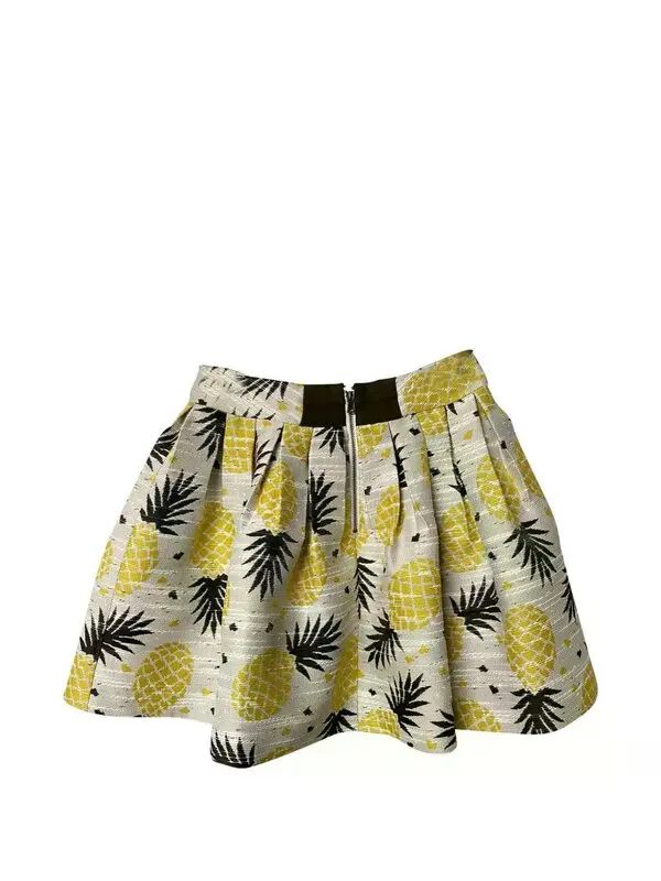 Alice + Olivia Pineapple-print Pleated Mini Skirt