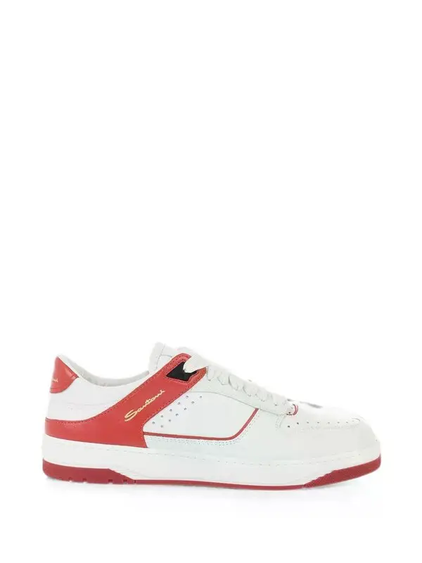Santoni Air Panelled Leather Sneakers