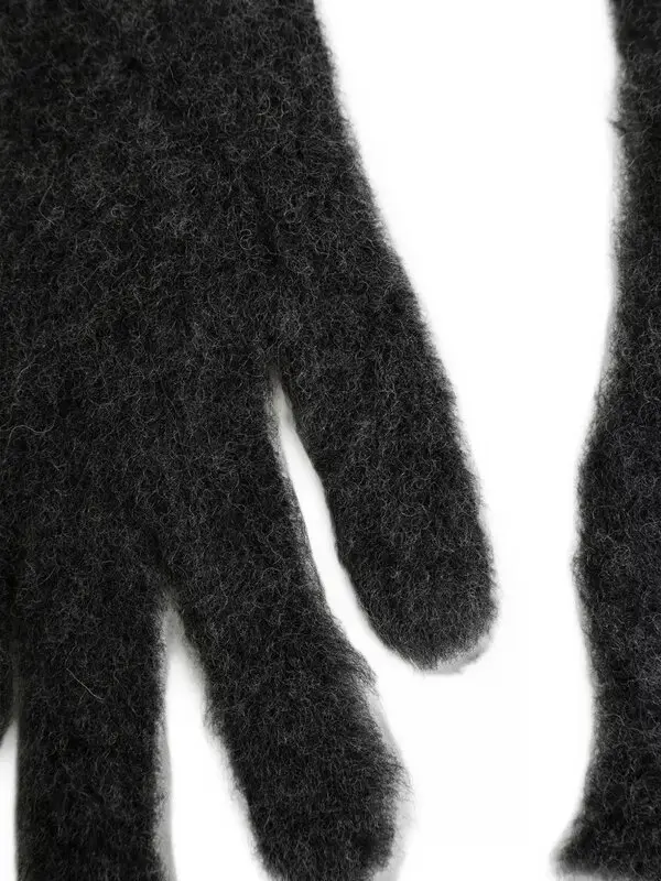 MAISON MARGIELA Brushed-knit Wool Gloves - Grey