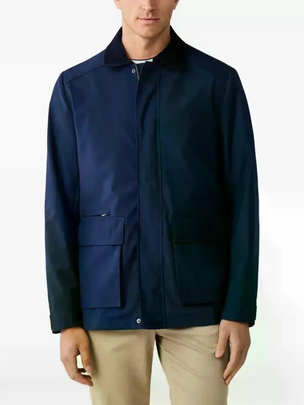 HACKETT LONDON Corduroy-collar Patch-pocket Coat