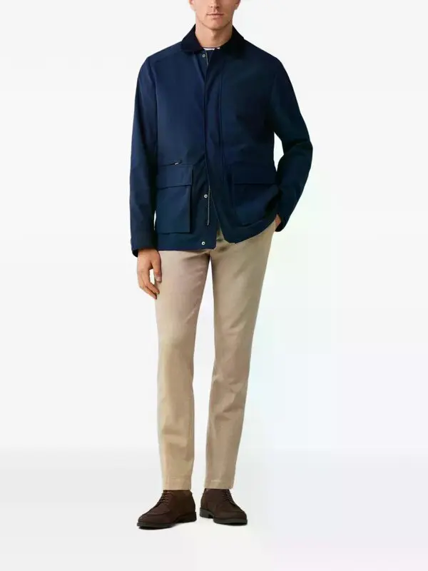 HACKETT LONDON Corduroy-collar Patch-pocket Coat