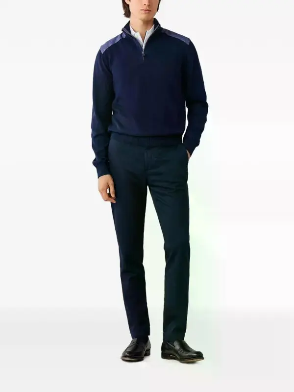 HACKETT LONDON Quarter-zip Panelled Sweater