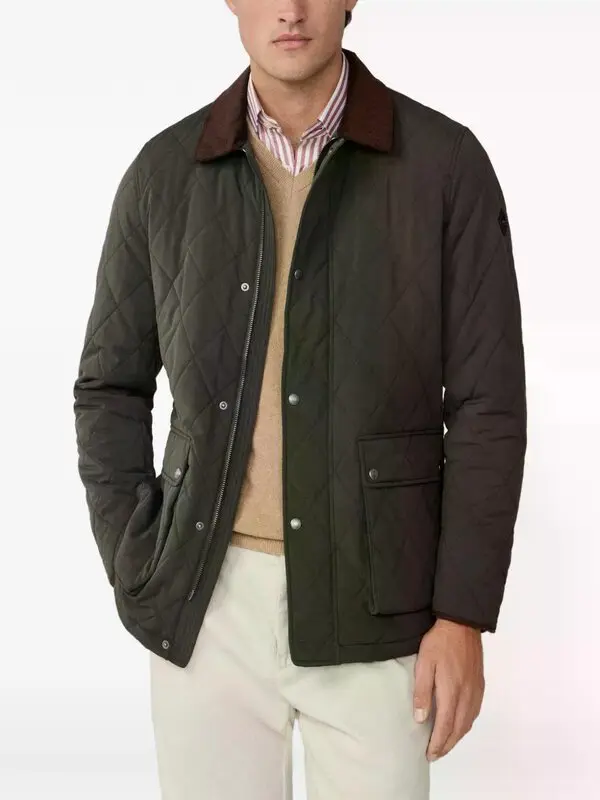 HACKETT LONDON Quilted Corduroy-collar Jacket