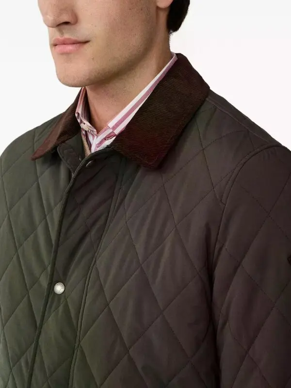 HACKETT LONDON Quilted Corduroy-collar Jacket