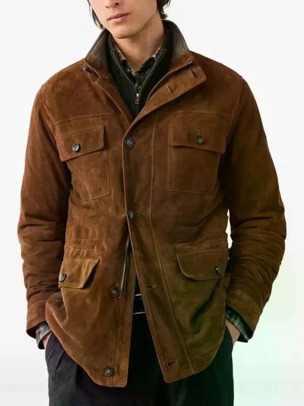 HACKETT LONDON Multi-pocket Leather Jacket