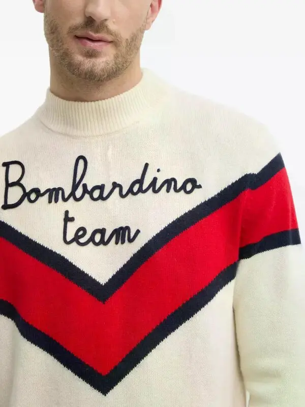MC2 SAINT BARTH Davos Chevron-knit Embroidered Sweater