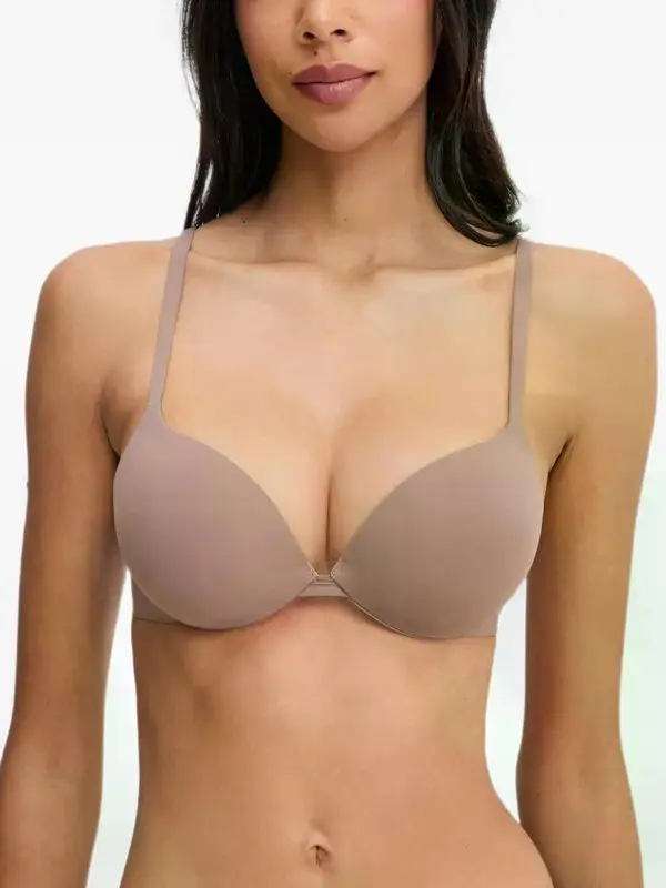 GOD SAVE QUEENS Logo-print Padded Bra - Neutrals