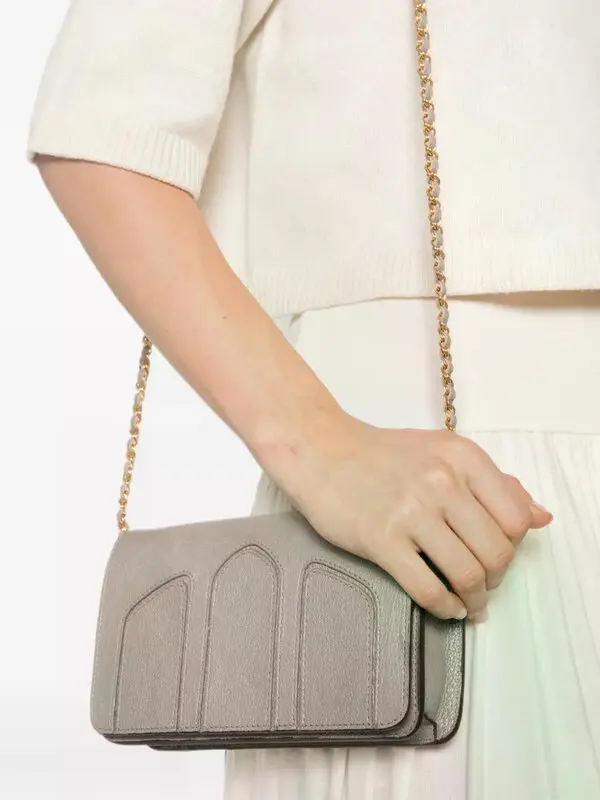 DELAGE Leather Crossbody Bag - Grey
