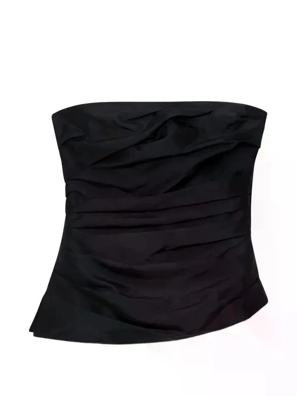 Simkhai Emerson Ruched Bustier Top - Black