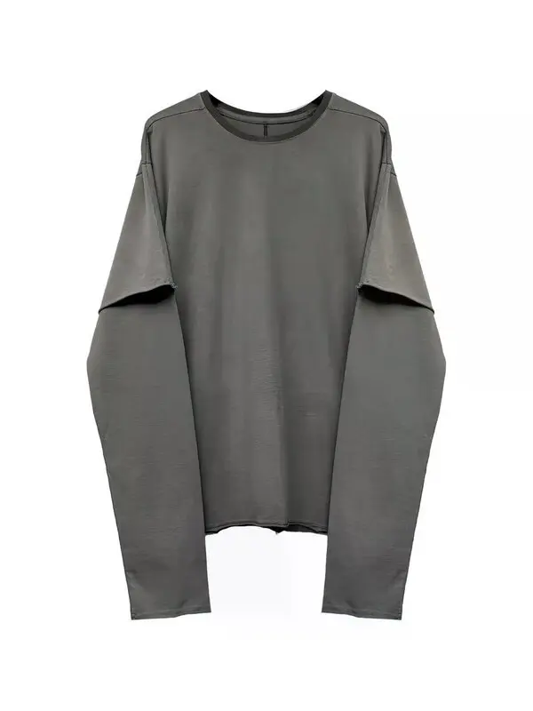 SAN263-1 Layered-sleeve T-shirt - Grey