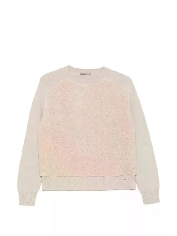 Herno Bouclé-panel Wool Sweater - Neutrals