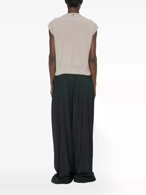 Herno Sequin-embellished Cap-sleeve Vest