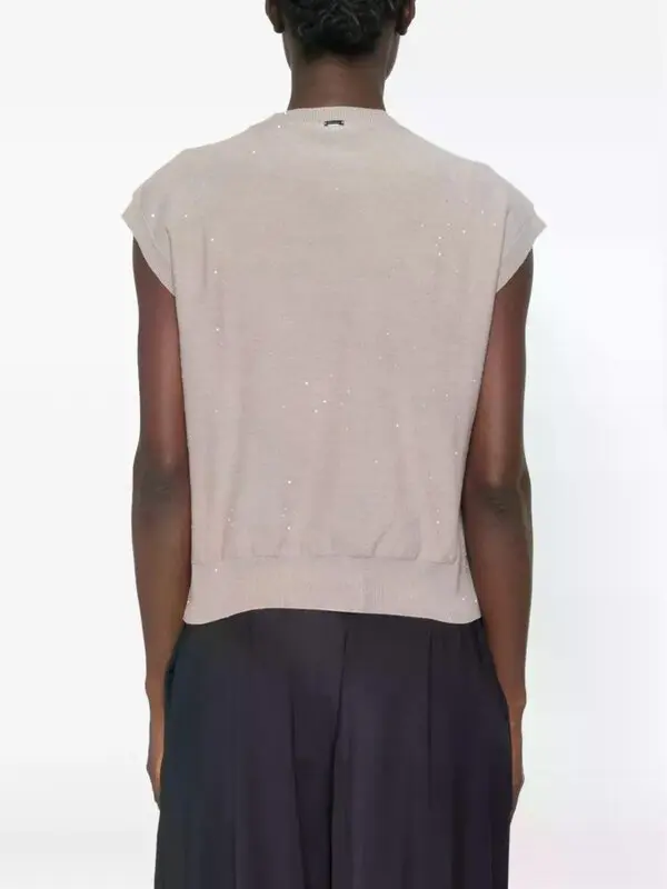 Herno Sequin Embellished Vest - Neutrals
