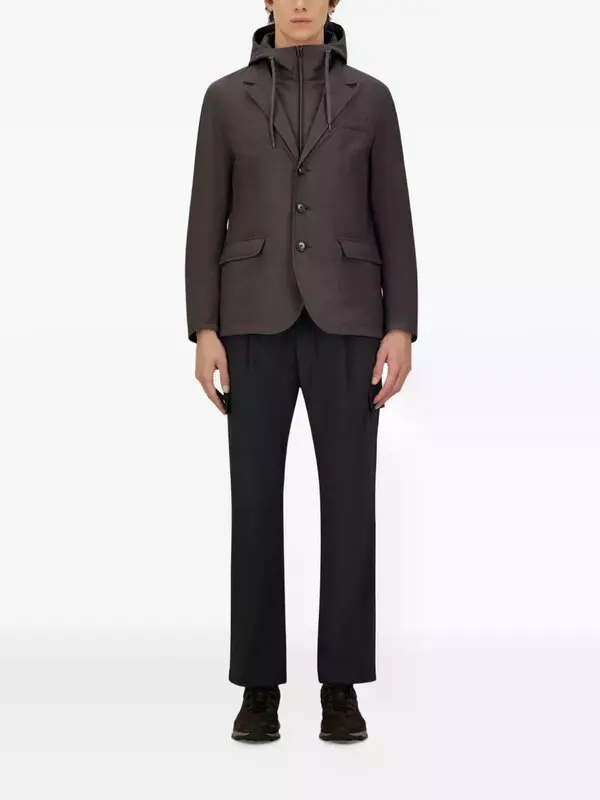 Herno Hooded Single-breasted Blazer