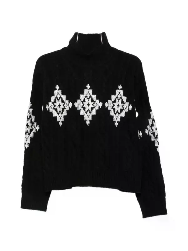 ERMANNO FIRENZE Cable-knit Sequin-embellished Jumper