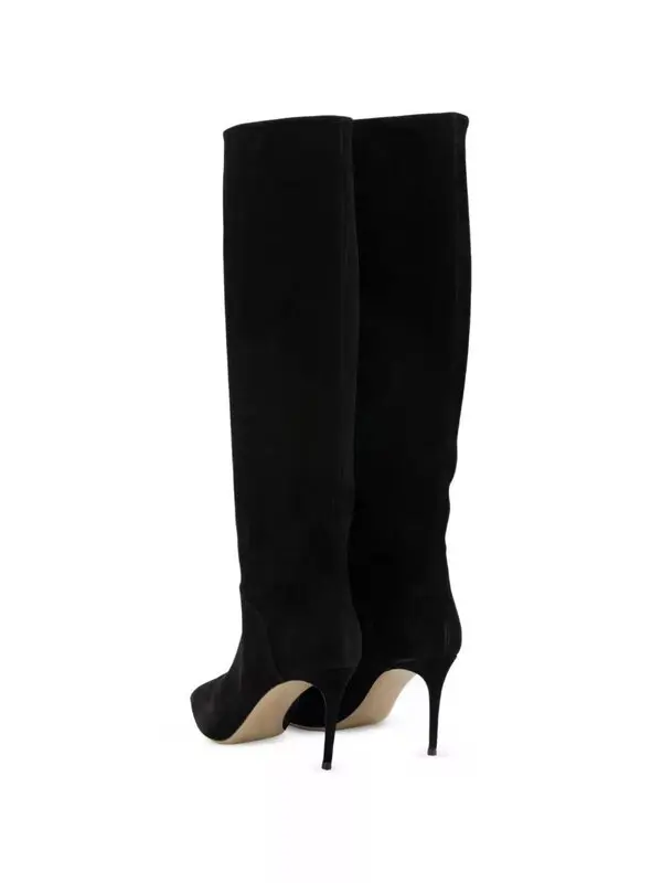 Casadei Suede Pointed-toe Knee-high Stiletto Boots