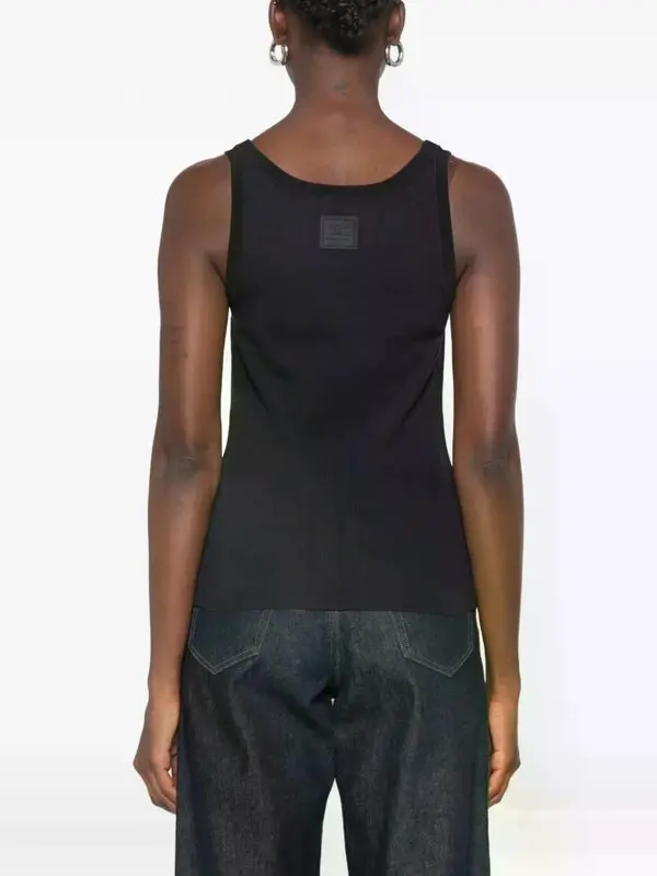 Elisabetta Franchi Logo Patch Ribbed Knit Tank Top