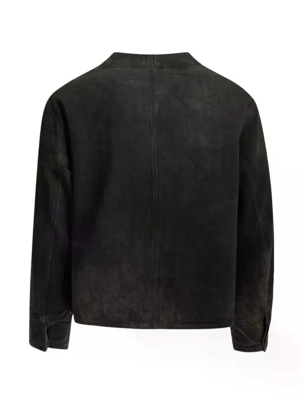 A.PRESSE Engineer Collarless Multi-pocket Denim Jacket - Black