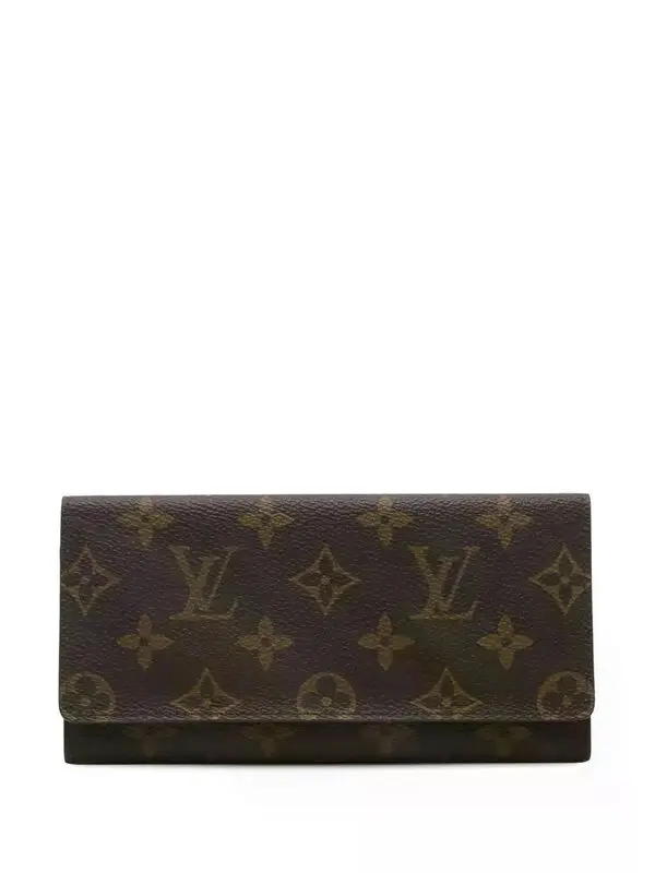 LOUIS VUITTON 1992 Monogram Porte Yen 3 Cartes Credit Wallet Long Wallets - Brown