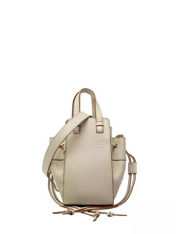 Loewe 2022 Mini Grained Calfskin Hammock Bag Satchel - White