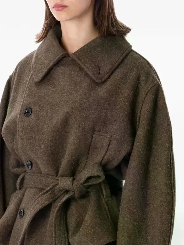 LEMAIRE Short Wrap Coat In Felted Wool And Alpaca Blend