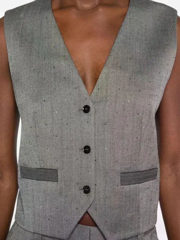 Maje Striped Buttoned Waistcoat