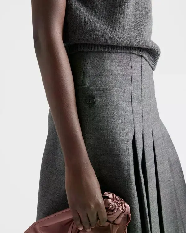 Prada Rush Stitch Pleated Skirt
