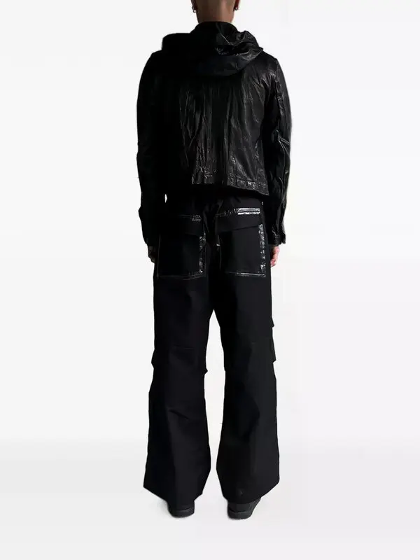SAN263-1 Embroidered Hooded Leather Jacket