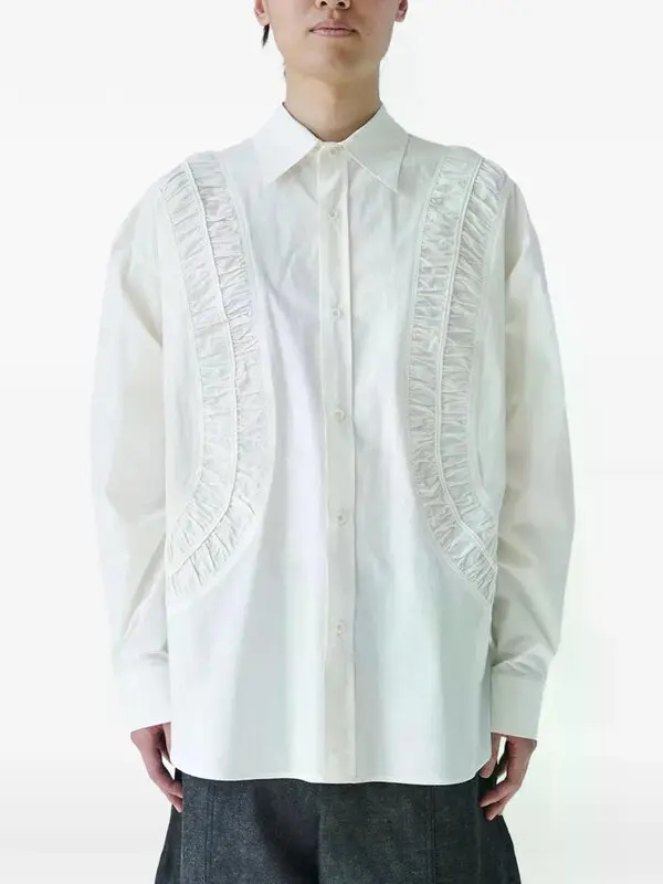 SAGE NATION Fossil Ruched-panel Shirt