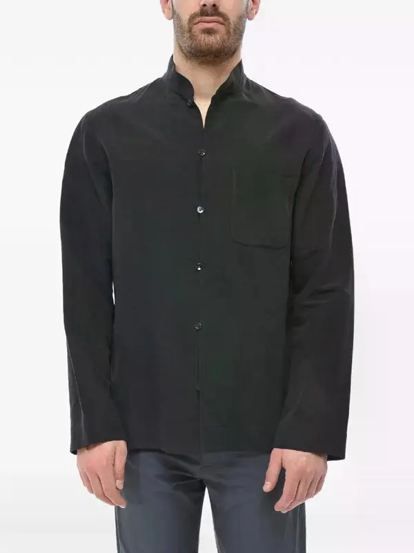UMIT BENAN Francis Mandarin-collar Shirt - Black