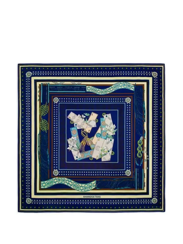 Shanghai Tang A Winning Hand Foulard - Blue