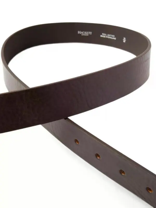 HACKETT LONDON Leather Belt With Logo Detail