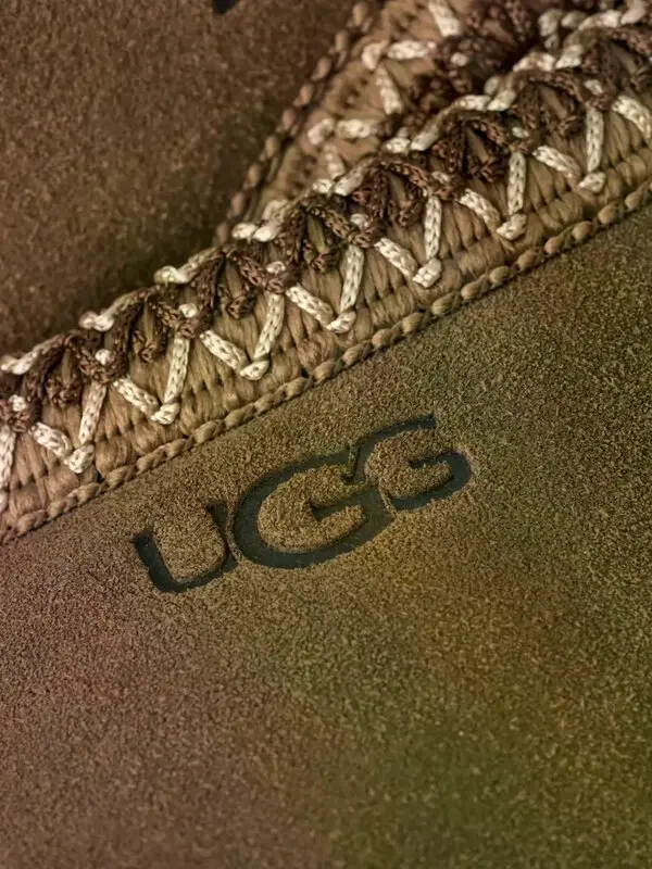 UGG Tasman Embroidered Slippers - Brown