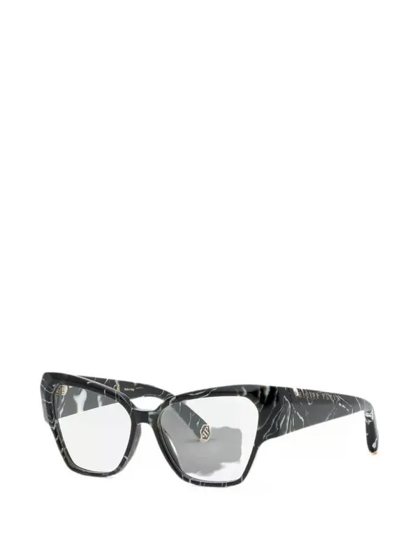 Philipp Plein Marble-effect Cat-eye Glasses