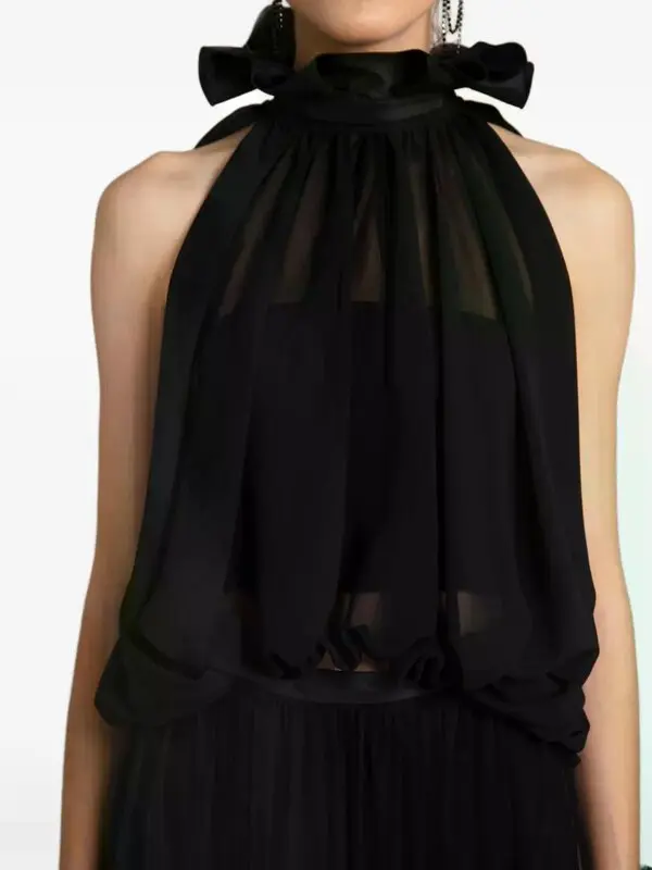 GEMY MAALOUF Ruffled-collar Halterneck Blouse