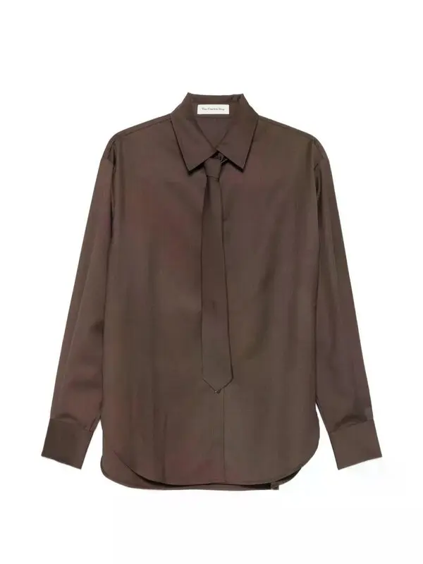 THE FRANKIE SHOP Peri Button-fastening Long-sleeve Shirt - Brown