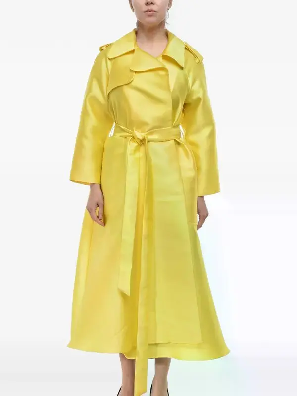 SUPER BLOND Satin-finish Wrap Trench Coat