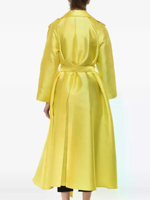 SUPER BLOND Satin-finish Wrap Trench Coat