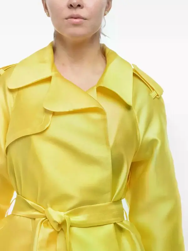SUPER BLOND Satin-finish Wrap Trench Coat