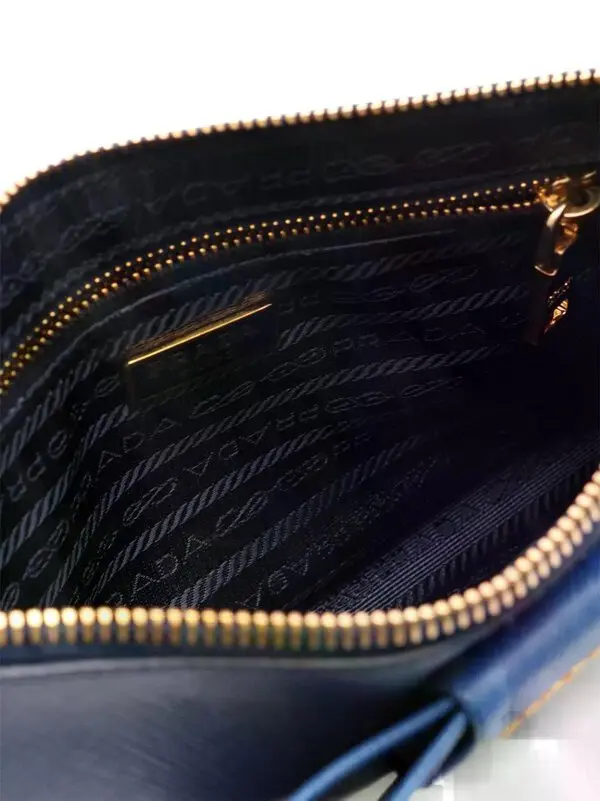 Prada Saffiano Leather Pouch With Bow Detail
