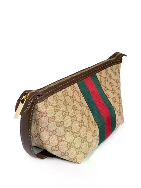 Gucci Gg Supreme Web Stripe Clutch Bag