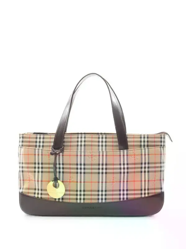 Burberry Nova Check Logo-charm Tote Bag