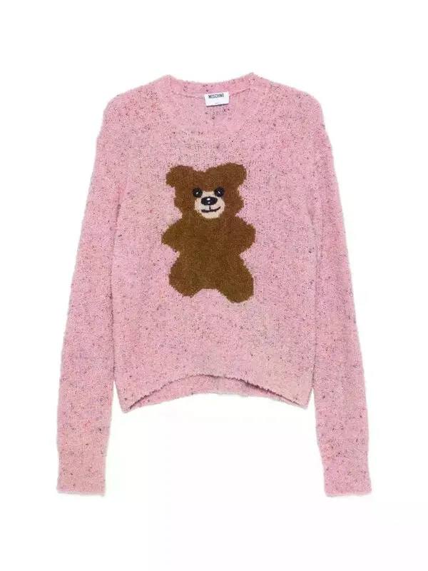 Moschino Teddy Bear Bouclé Sweater - Pink