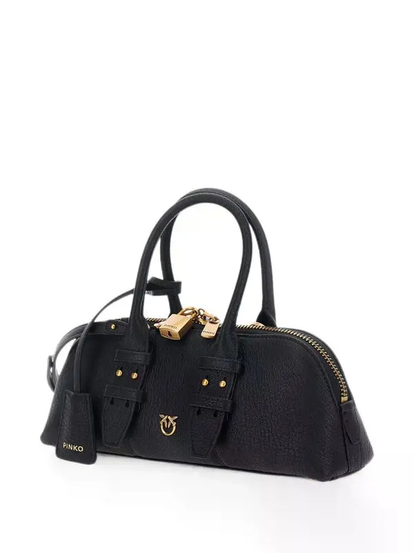 Pinko Grained Leather Love Birds Shoulder Bag