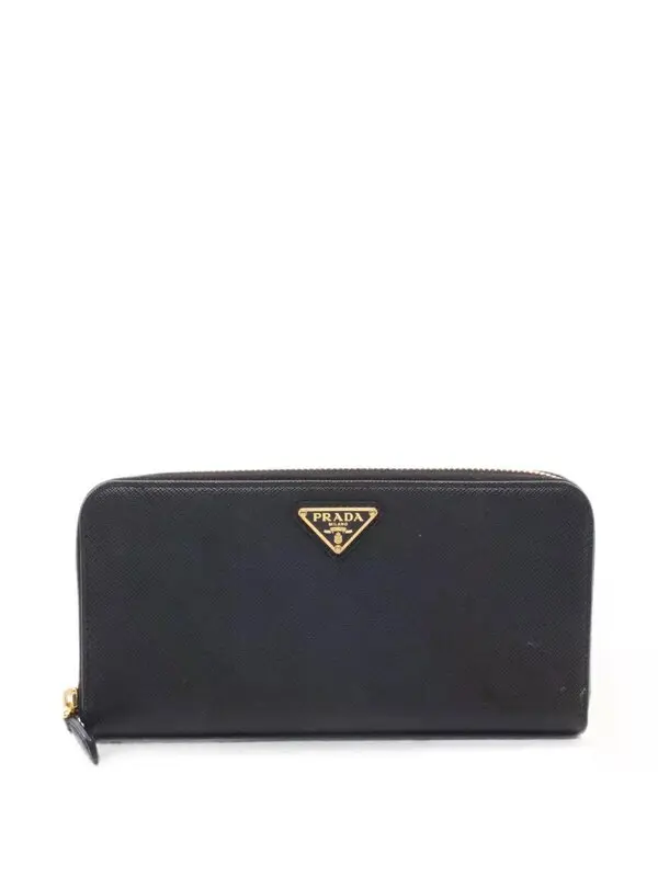 Prada 2010s Triangle Logo Zip-around Wallet