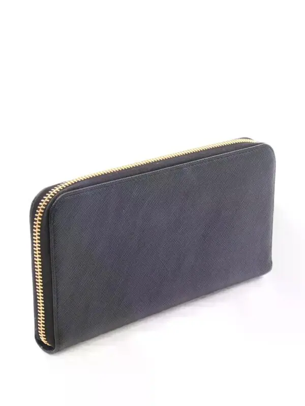 Prada 2010s Triangle Logo Zip-around Wallet