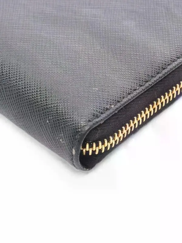 Prada 2010s Triangle Logo Zip-around Wallet