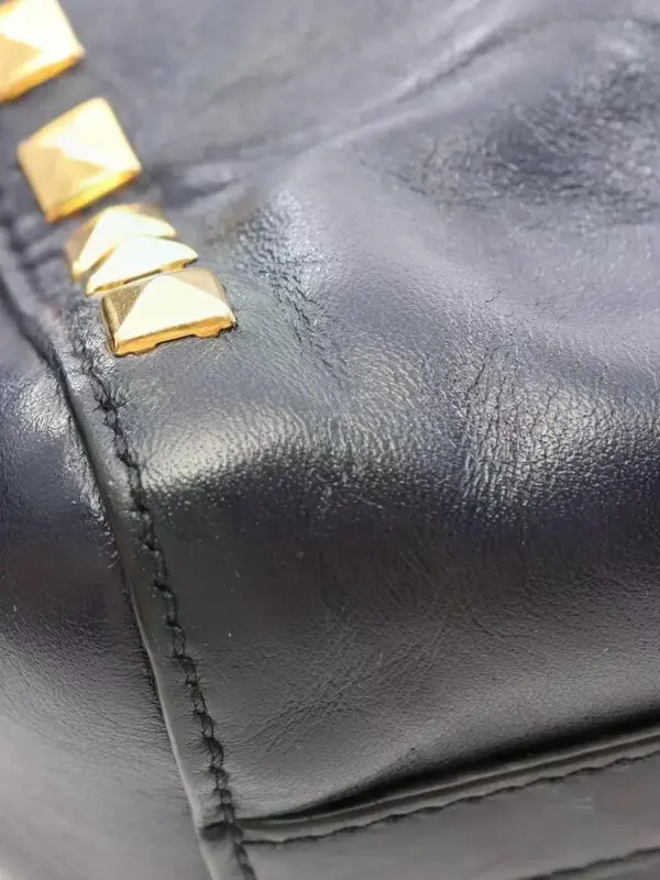 Miu Miu 2010s Studded Calf Leather Tote Bag
