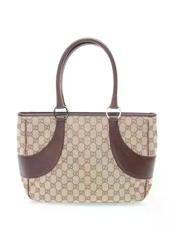 Gucci 2000s Gg Canvas Leather Handbag